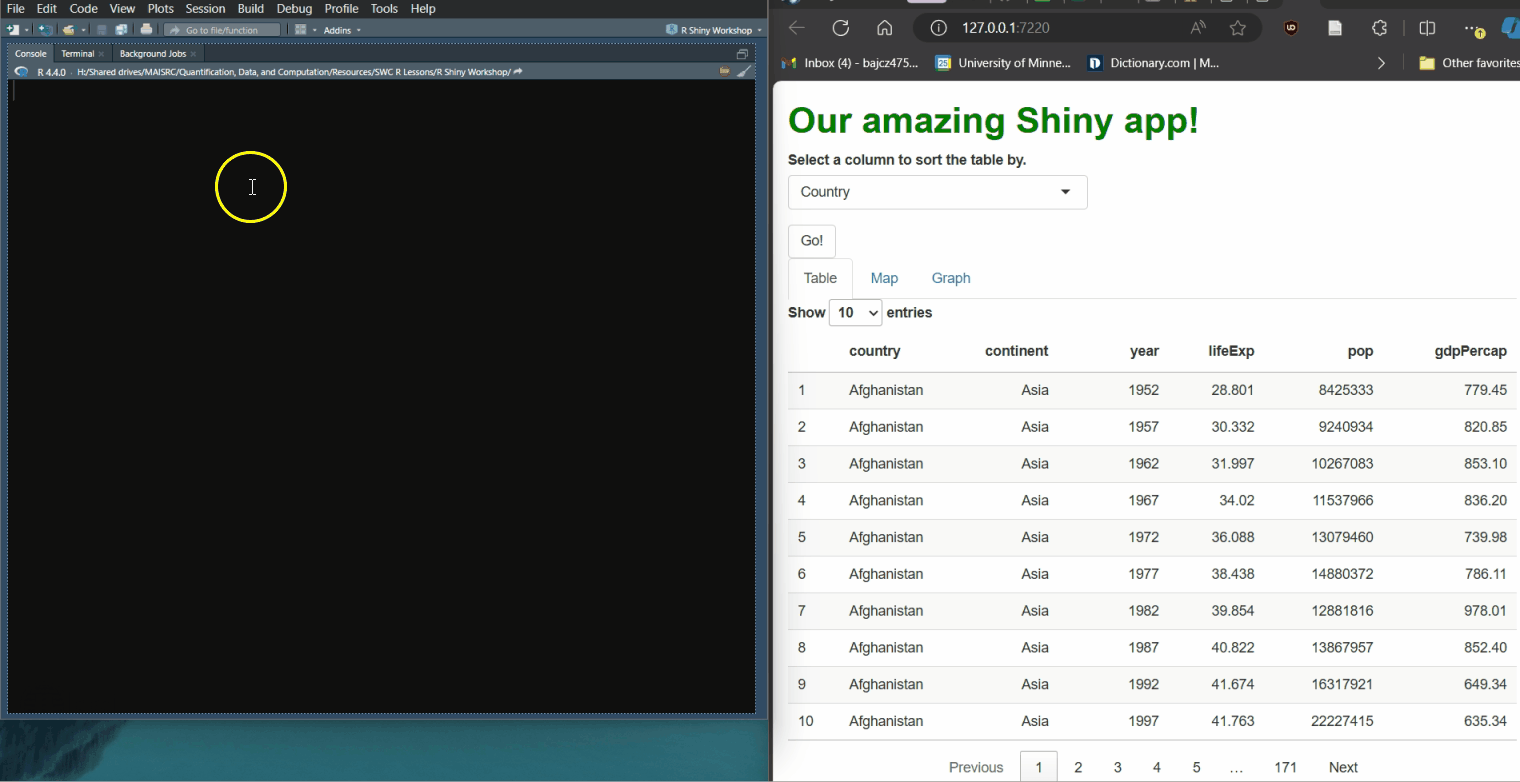 R Shiny: All in One View